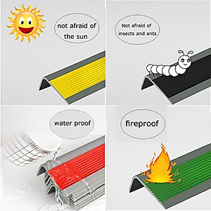 Stair Nosing Edge Anti Slip Traction Treads,Stair Edge Protector,Step Edge Trim Rubber Strips,Easy to Install,Outdoor Indoor Staircases Pads Help Elderly,Children to Walk The Stairs Safely