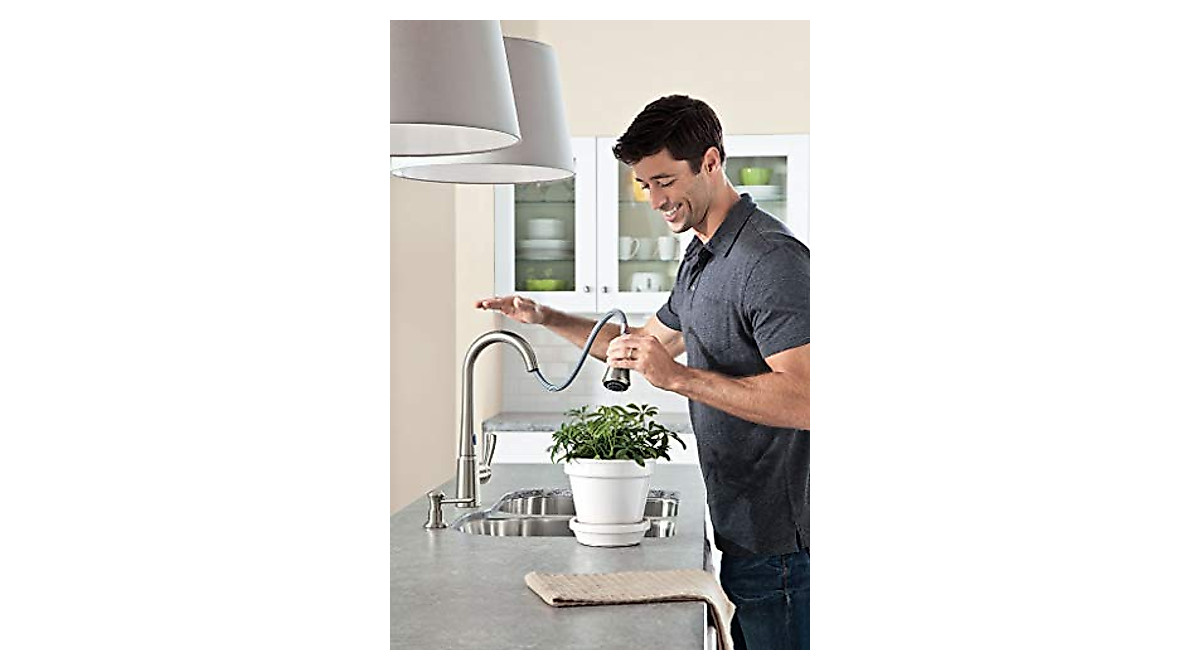 Moen Delaney Kitchen Faucet with Spot Resist Stainless | High Arc Pulldown