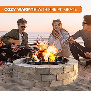 Fireplace Grate 14in Heavy Duty, Fireplace Wood holder for Inside Fireplace, Fireplace Log Holder, Small Fire Grate, Fireplace Accessories, Chimney Hearth Indoor, 5 Bars Fire Pit Grate for Outdoor