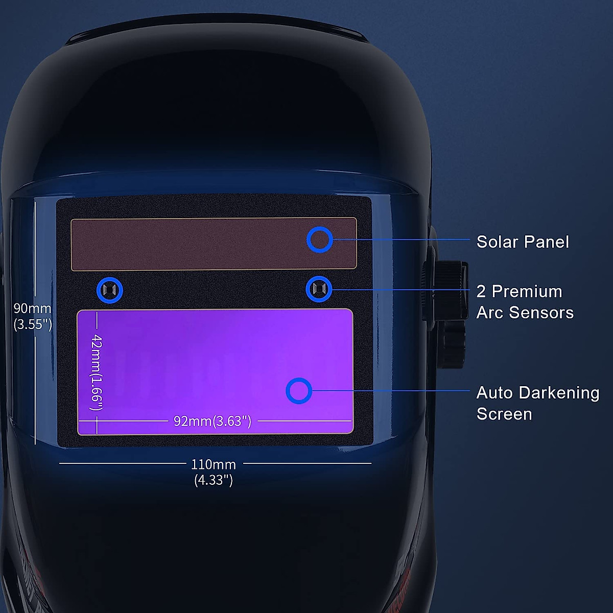 Welding Helmet Auto Darkening ANDELI Welding Helmet Solar Powered Area Welding Mask with Top Optical Clarity 1/1/1/2 (Basic Edition)¡­¡­