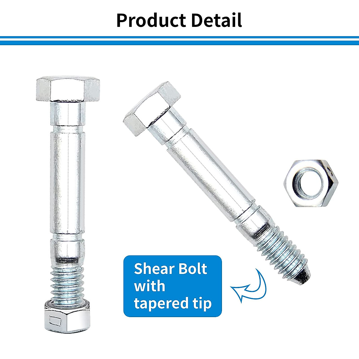 51001500 Shear Bolt Kit Fit for A riens Snowblower - 10 Set of Shear Pins & Nuts Fit for A riens ST1032 ST1028 ST824 ST828 Snow Thrower Auger, Replace 510015 AM122156 AM136890 91550 7091550YP 780-011
