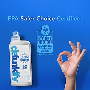 Laundry Detergent 62 Load/37.7 FlOz (2-Pack). 'Free & Clear' Liquid Laundry Detergent- Sensitive Skin. 'ProvenSafe' Laundry Soap Washing Detergent w/Odor & Stain Remover for Activewear & All Fabrics