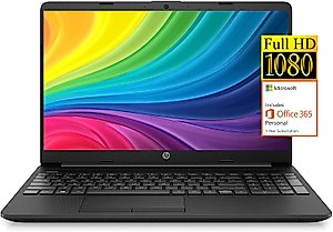 HP 2021 Newest Notebook 15 Laptop, 15.6" Full HD Screen, Intel Celeron N4020 Processor, 8GB RAM, 128GB SSD, 1-Year Microsoft Office 365, RJ-45, Type-C, Webcam, HDMI, Windows 10 Home, Black