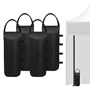 IALNAI 112 LBS Canopy Weights Sand Bags for Canopy Outdoor Advertising Tent Sunshade Fixed Windproof Pop up Canopy Tent（No Sand） 4-Pack Black