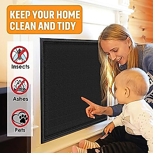 Magnetic Fireplace Cover, Fireplace Blocker Blanket Stops Overnight Heat Loss, Adjustable Fireplace Draft Stopper Save Energy, Fireplace Insulation Black 39" W x 32" H