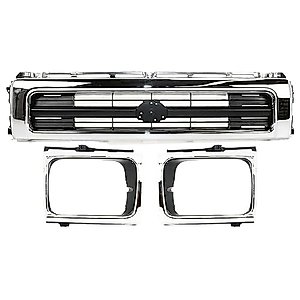 JHUEOPQD Front Grille Sealed Beam Fits Headlight Doors 4W