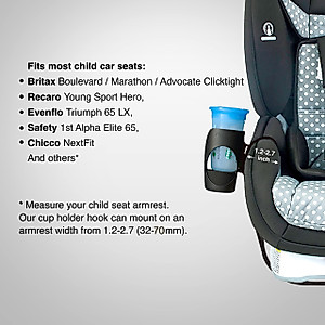 Trustic - Child Cup Holder for Convertible Car Seats - Compatible with Britax ClickTight Marathon, Boulevard, Advocate Car Seats – Black