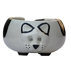 Ceramic Yarn Bowl Large 7in x 4in for Knitting and Crocheting with Free Travel Pouch and Crochet Hooks