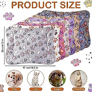 Ripeng 8 Pcs Guinea Pig Bed Mat Fleece Cat Bed Pad Dog Crate Mat for Indoor Warm Reversible Pet Bedding for Small Animal Bed Washable Kennel Crate Pad Cat Carrier Mat(Multicolor, 13" x 18.5")