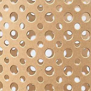 LA JOLIE MUSE Decorative Round Storage Boxes Set of 3, Polka Dot Cutout Baskets with Lids, Desktop Storage Organizer, Gift Baskets with Linen Paper Lids, Brown Baskets, Beige Lids