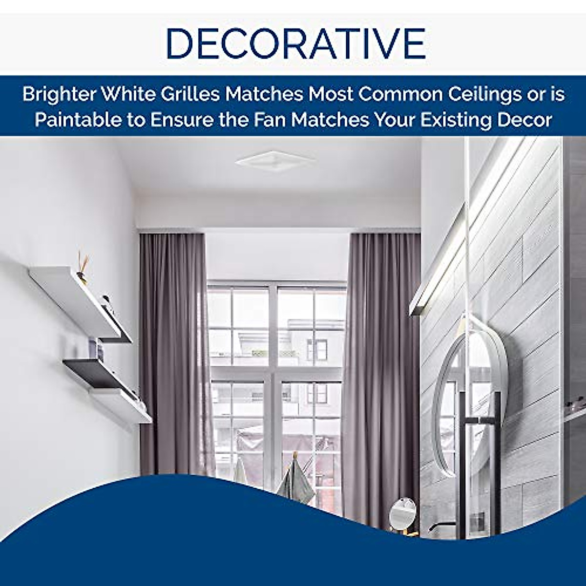 Broan-NuTone 688 Ceiling and Wall Ventilation, 50 CFM 4.0 Sones, White Bath Fan