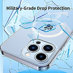 teloxy Magnetic Designed for iPhone 14 Pro Max Case, Drop Protection [Anti-Scratch] [Soft Microfiber Lining] Shockproof Slim Rubber Phone Case for iPhone 14 Pro Max Clear