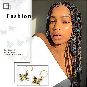 Formery Loc Jewelry Hair Gold Butterfly Charms Braids Jewels Clips Locs Dreadlock Hair Accessories for Women (15pcs) (Butterfly)