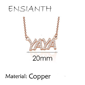 ENSIANTH Yaya Necklace Grandma Jewelry Yaya Letter Necklace Nana Mimi Gigi Gift Family Jewelry (RG)