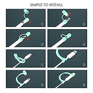 MoKo Pencil Cap Holder Fit Apple Pencil 1st Generation, USB Cable Tether and Pencil Cap, Fit New iPad 10th Generation 2022, iPad 9th/8th/7th/6th Gen, iPad Mini 5,White