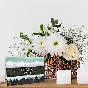 Vnaaem 25 Pack Watercolor Forest Thank You Cards with Envelope Stickers - Mountains Landscape Greeting Cards - Thank You Notes for Wedding, Anniversary, Business, Bridal, Baby Shower, Graduation(4x6)