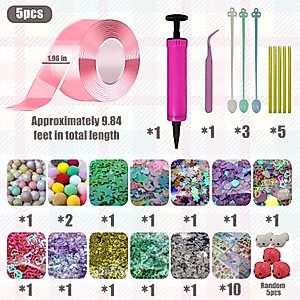 POUYRBA Multicolored Nano Tape Bubble Kit, 43pcs 9.84FT Nano Tape Bubble Kit for Kids Double Sided Tape Plastic Bubble Super Elastic Bubbles DIY Craft Kit for Party Favors