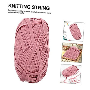 TEHAUX 1 Roll Flat line Wiring Yarn for Crochet DIY Crafts Crochet Yarn Crochet Knitting Yarn Flat Elastic Cord Chenille Yarn Ball Acrylic Macrame Rope Cotton Cord Handmade Knitting Rope