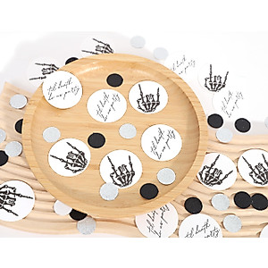 Til Death Do Us 180pcs Party Confetti - Bride or Die Bachelorette Party Decor,Gothic Wedding Decorations,Bachelorette Party Table Confetti With Dots,Halloween Carnival Party Photo Props