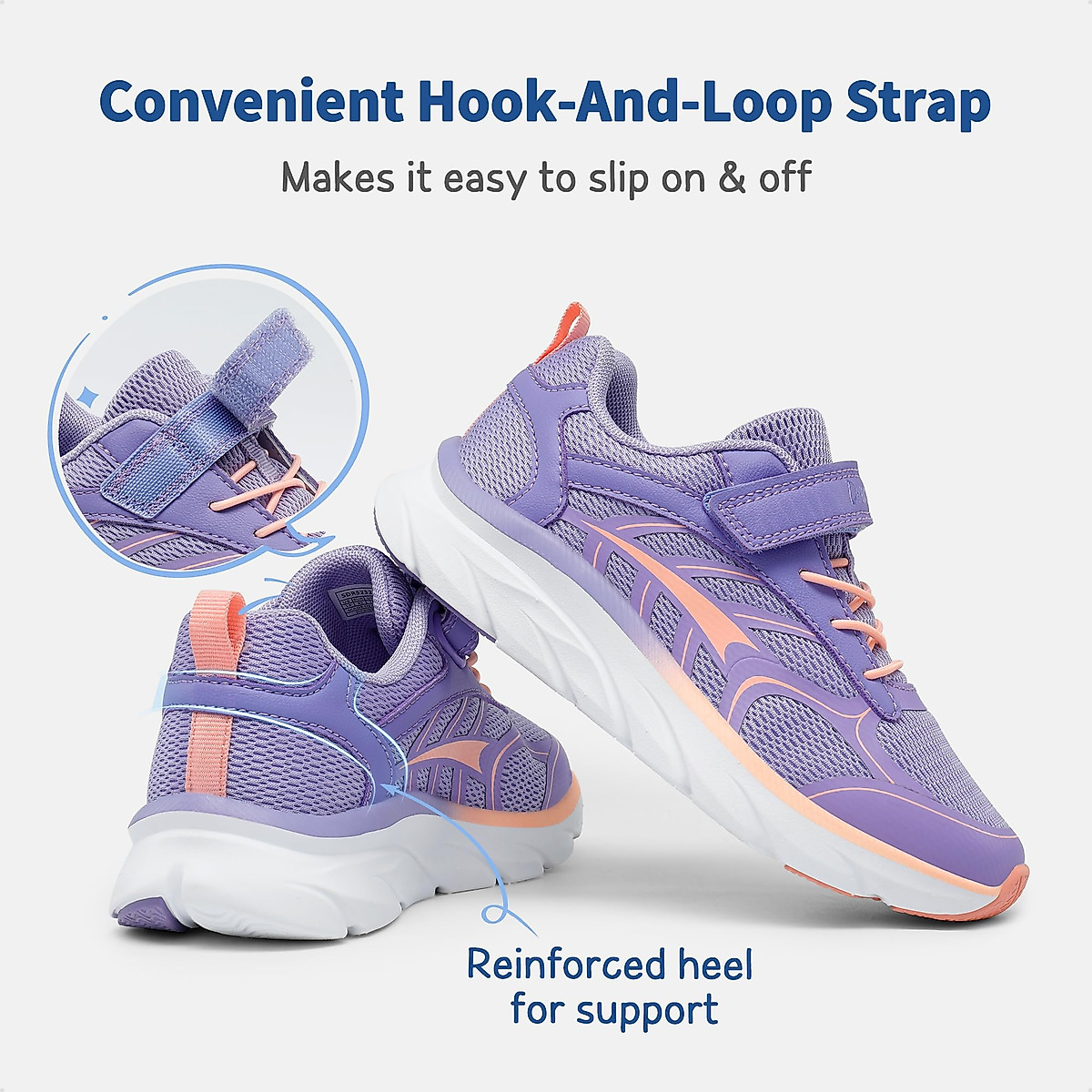 DREAM PAIRS Boys Girls Sneakers Kids Tennis Running Shoes EZ-ONs EZ-Plays Athletic Sport Gym Lightweight Breathable Shoes,Size 2 Little Kid,Purple/Pink,SDRS2326K