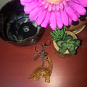 Bling Dinosaur Keychain Accessories for Women, Cute Keychains for Women, Purse Charms for Handbags, Car Keys Keychain