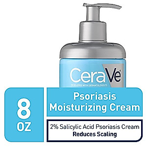 CeraVe Moisturizing Cream for Psoriasis Treatment | With Salicylic Acid for Dry Skin Itch Relief & Urea for Moisturizing | Fragrance Free & Allergy Tested | 8 Oz