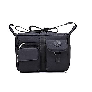 Women's Shoulder Bags Casual Handbag Travel Bag Messenger Cross Body Nylon Bags Black