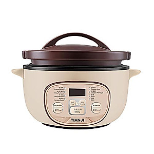 Tianji DSG-TZ30 Electric Clay Pot Slow Cooker for Claypot Rice and Casserole Porridge, Ceramic Casserole Cooking Pot with Unglazed Porcelain, Suitable for Stove, 3L
