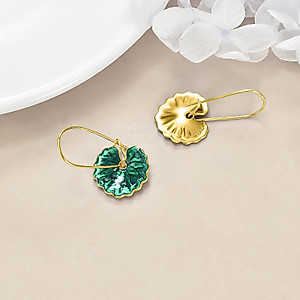 YFN Bohemian Green Leaf Earrings Drop Earrings for Women, Enamel Hoop Earrings Jewelry for Women, Leaves Plant Pendant Drop Dangle Earrings for Teen Girls, Women