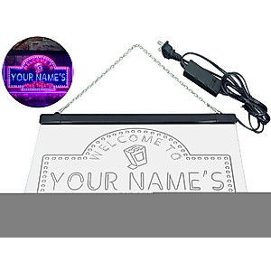 ADVPRO Personalized Your Name Est Year Theme Home Theater Cinema Dual Color LED Neon Sign Red & Blue 16" x 12" st6s43-ph2-tm-rb