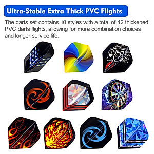 ROOBEEO Soft Tip Darts 12 Pcs 18g Plastic Tip Darts Set with Brass Steel Barrels&Aluminum Shafts,200 Extra Dart Tips 42 Dart Flights 20 Extra Rubber Rings and 1 Storage Bag for Electronic Dart Board