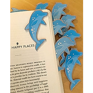 Dolphin Bulk Bookmarks Clip Over The Page (Set 10) Bookmarks for Kids Girls Boys. Perfect for School Student Incentives – Birthday Party Supplies – Reading Incentives - Party Favors - Classroom Award
