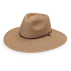 Wallaroo Hat Company Women’s Petite Sanibel Fedora – UPF 50+, Wide Brim, Packable, Adjustable Size for X-Small Crown Sizes – Chic and Sun-Smart Hat for Sports, Travel and Everyday (Camel)