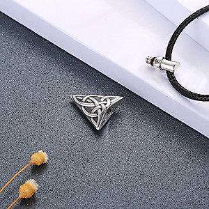 MANBU Sterling Silver Urn Necklace for Men: Arrowhead Memorial Pendant Cremation Ash Jewelry Bereavement Keepsakes Gift for Loss of a Loved One (style 4)