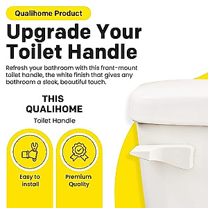 Qualihome Toilet Tank Flush Lever Replacement for American Standard (White, Straight Arm)