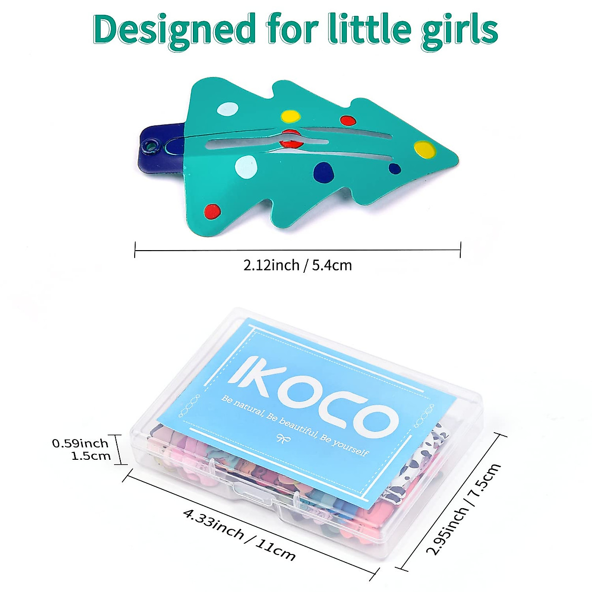 IKOCO Hair Clips for Girl, 42Pcs Animal Pattern Snap Hair Clips, Cartoon Design Barrettes for Toddler Girls