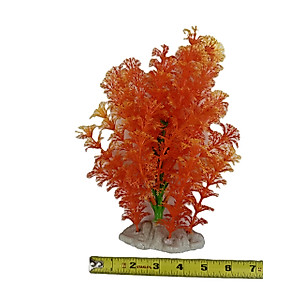 Gingerbread Pet Supply Vibrant Orange Plastic Aquatic Plant for Aquariums