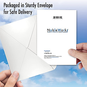 NobleWorks Birthday Thank You Paper Card with 5 x 7 Inch Envelope (1 Card) Cat Big Thanks C2368DTBG