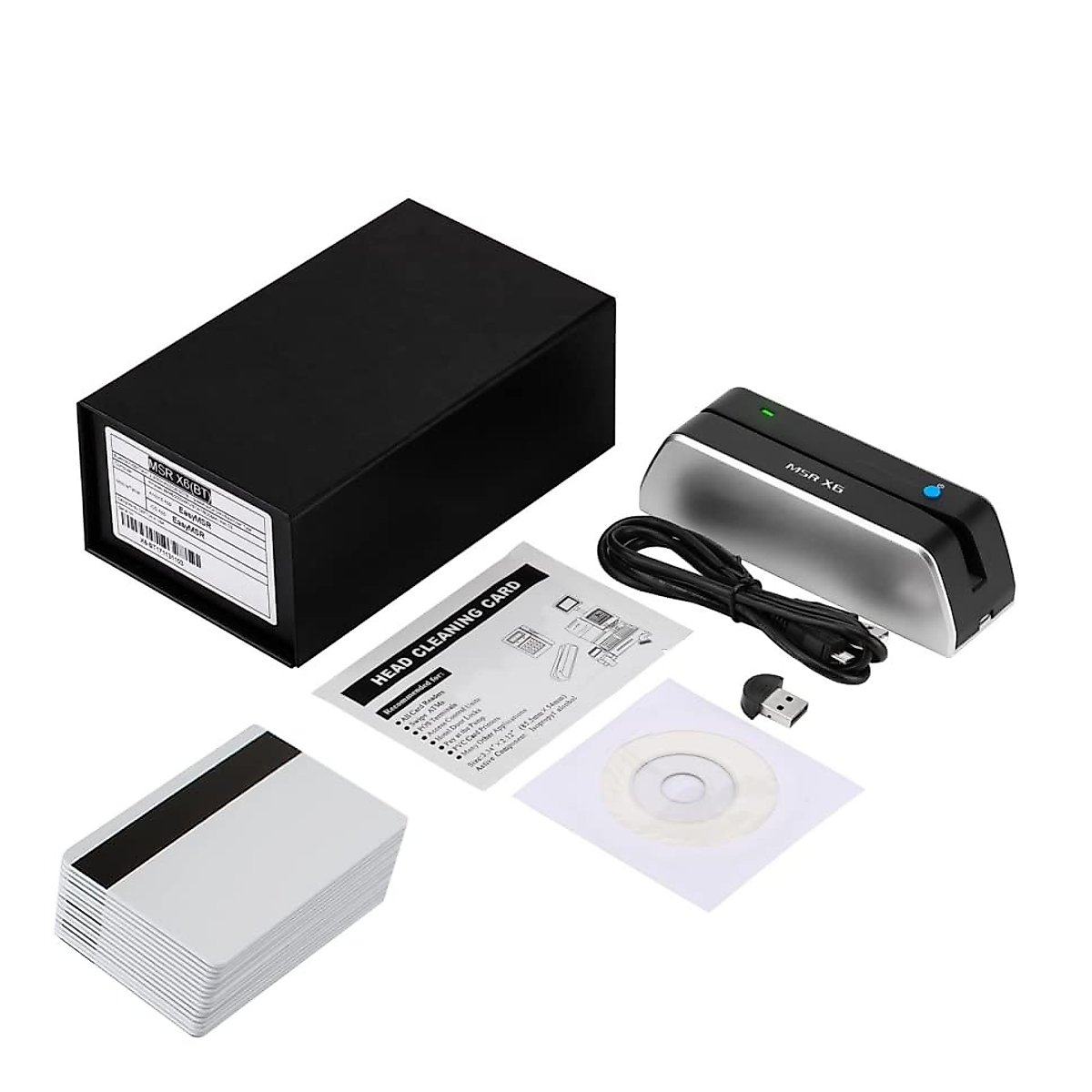 MSR X6 Bluetooth VIP Card Swiper Reader Writer Encoder Hico 3 Tracks USB and Bluetooth
