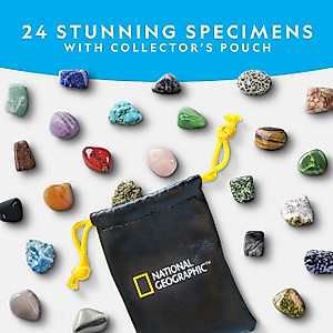 NATIONAL GEOGRAPHIC Gemstone Advent Calendar - 2024 Advent Calendar for Kids with 24 Gemstones to Open Each Day, a Complete Rock Collection Christmas Countdown Calendar with Mini Gemstone Dig Kit