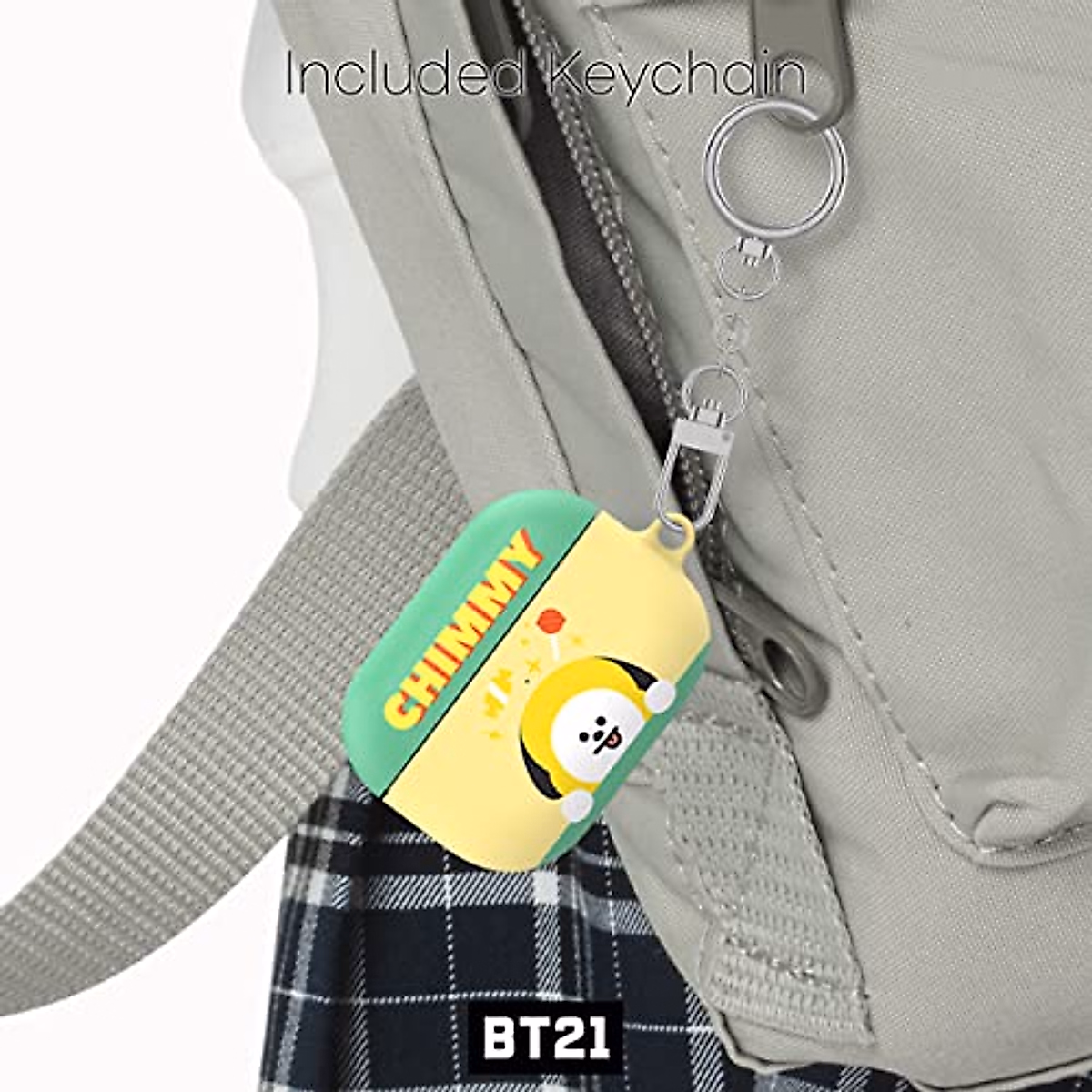 BT21 Official Merchandise Designed for Airpods Pro Case Cover Protective Hard Case with Keychain for Airpods Pro Case - CHIMMY
