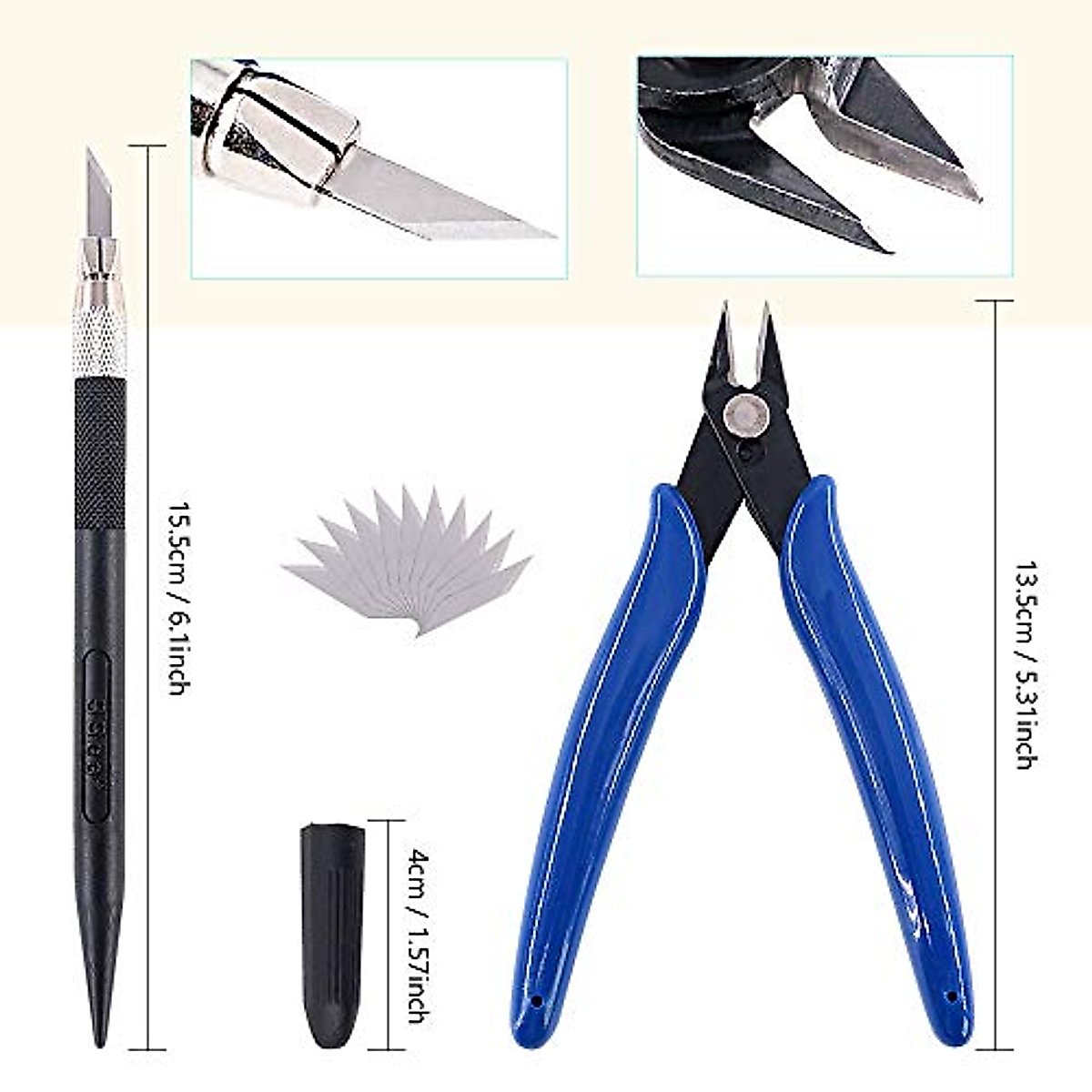 Swpeet 29Pcs Compatible for Gundam Modeler Basic Tools with Duty Plastic Container, Professional Kit Replacement for Gundam Model Tools Building Beginner Hobby Model Assemble Building