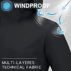 CAMELSPORTS Men’s Waterproof Ski Jacket Warm Winter Mountain Snow Coat 3 in 1 Windproof Hooded Raincoat