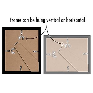 Americanflat 8x10 Picture Frame with Polished Plexiglass - Set of 5 - Use as 5x7 Frame with Mat or 8x10 Frame Without Mat - Galleria Collection - Gallery Frames for Tabletop and Wall Display - Black