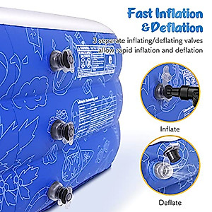 Inflatable Swimming Pool for Kids,120"x72"x22" Full-Sized Family Swim & Ball Pool for 2 3 4 5 Years Old Kids and Adults, Summer Swim Center for Garden and Backyard