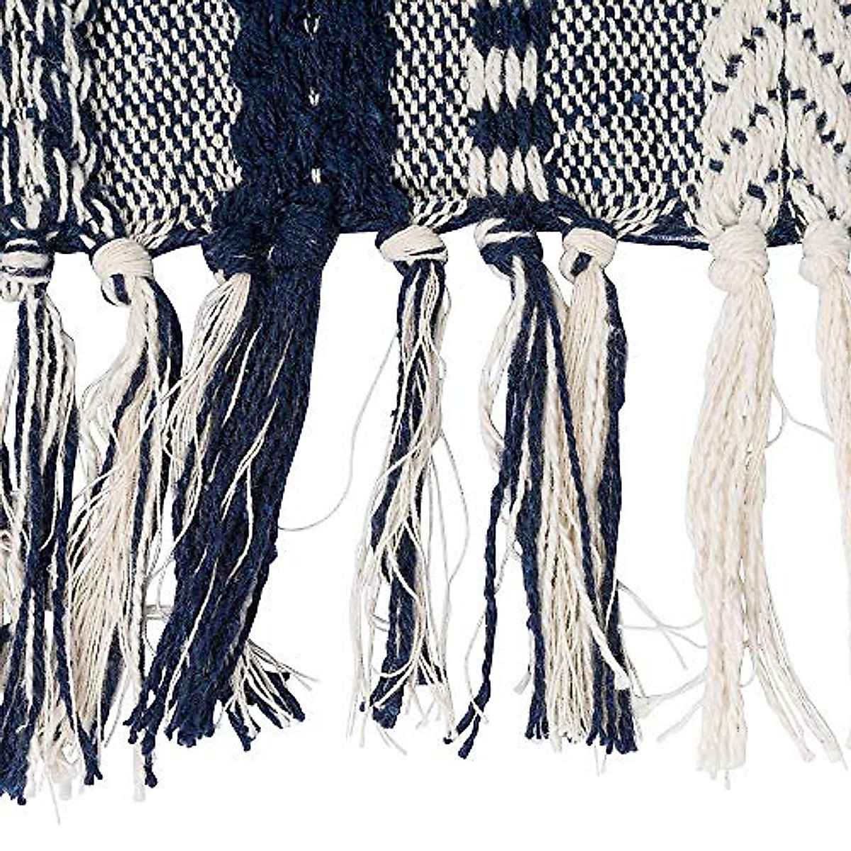 DII Farmhouse Braided Stripe Table Runner Collection, 15x108, Navy Blue