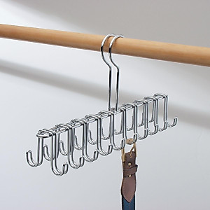 iDesign Classico Metal Tie Hanger, Hanging Closet Organization Storage Holder for Belts, Men's Ties, Women's Shawls, Pashminas, Scarves, Clothing, Accessories, Horizontal Rack