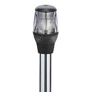 Attwood 7201-P-7 Incandescent Fold Down Anchor/Masthead Navigation Light, Black Base, 12-Inch