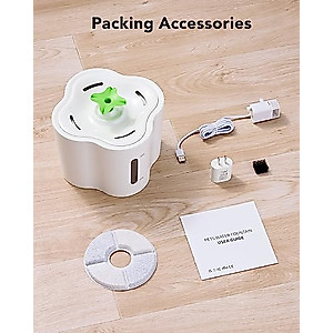 HICC PULE Cat Water Fountain, 101oz/3L Ultra Quiet Automatic Pet Water Fountain with Water Level Window, BPA-Free Dog Water Dispenser with with Two Flow Modes, Multi-Filtration