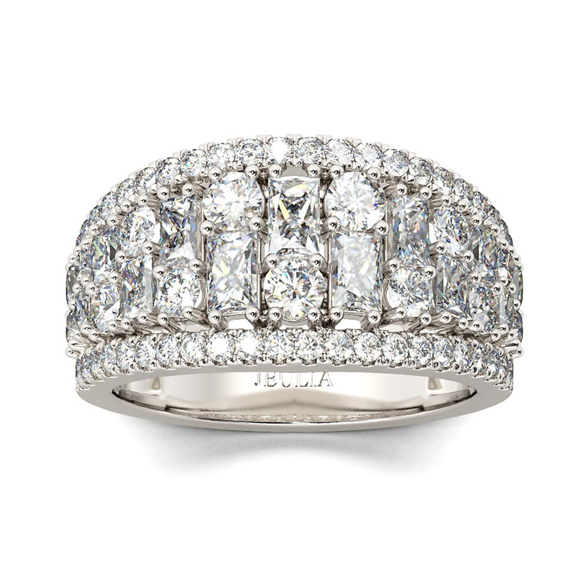 Jeulia Brilliant Diamond Band Rings for Women cz 925 Sterling Silver Ring Wedding Engagement Anniversary Promise Ring Bridal Sets Jewelry